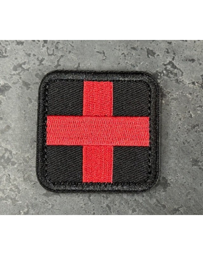 Magblock Red and Black Cross Medic ID Patch